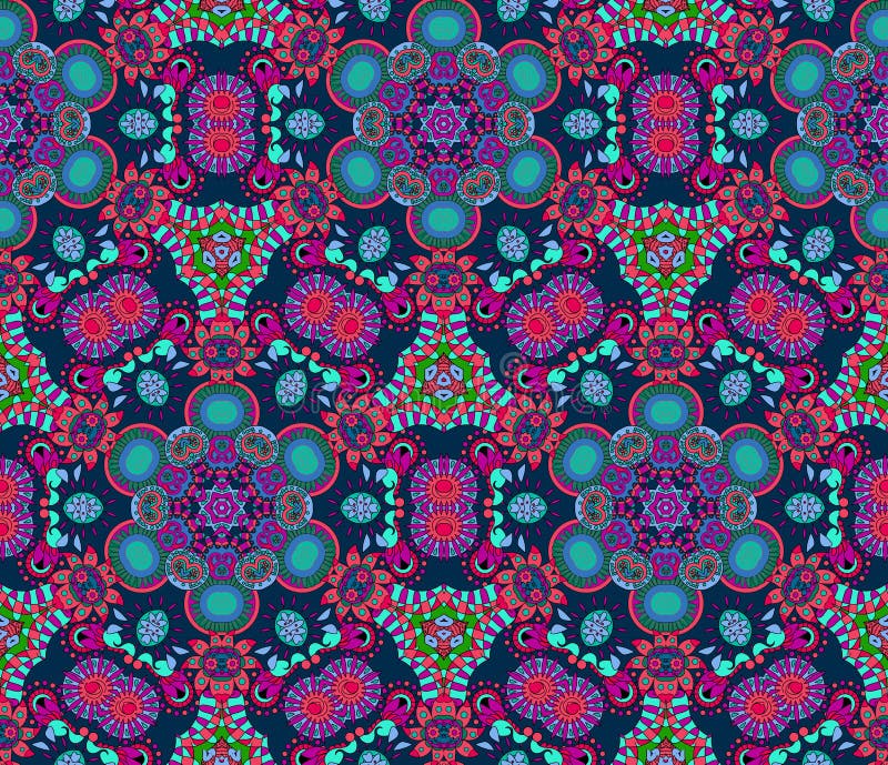 Hippie mandala pattern stock illustration. Illustration of asia - 116731241