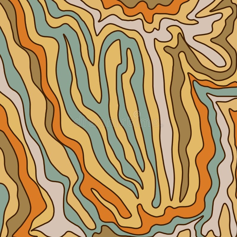 Hippie 70s Marble Liquid Swirl Boho Pattern Stock Illustration ...