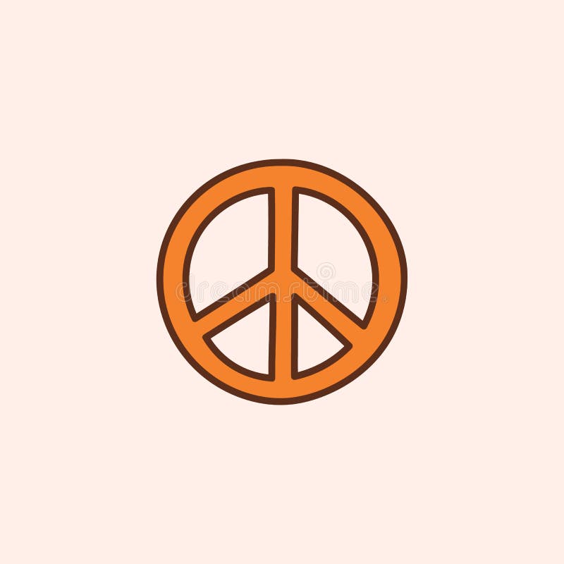 Retro Groovy Symbol of Peace. Colorful Vector Illustration in Vintage ... Retro Groovy Symbol of Peace. Colorful Vector Illustration in Vintage ...