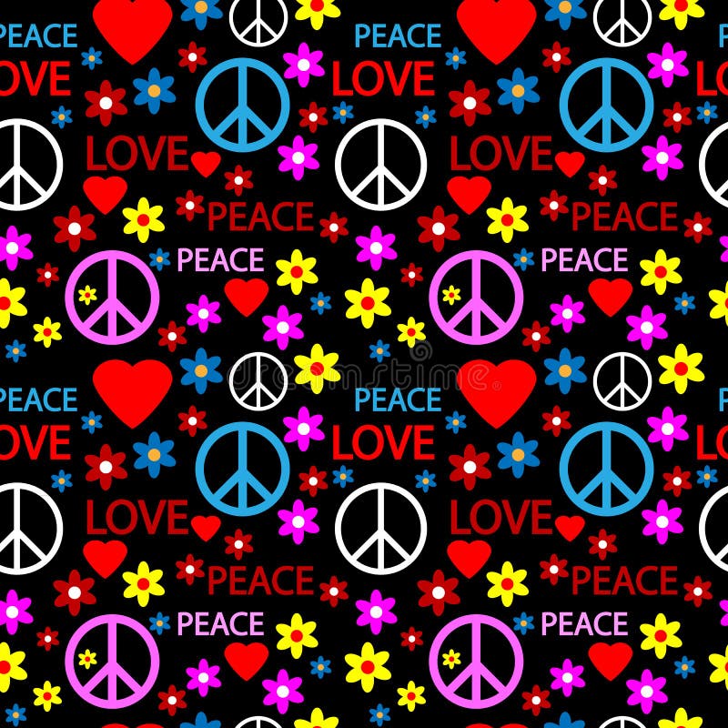 Vintage Abstract Seamless Wallpaper with Psychedelic Triangle Colorful ...