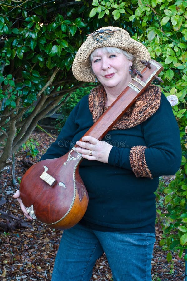 Hippie Woman with Tambouri stock photo. Image of beautiful - 9251908