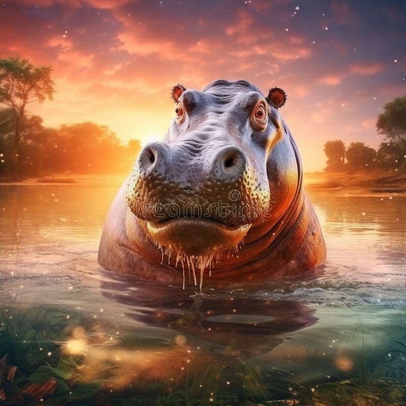 Hippo stock illustration. Illustration of dangerous - 293697856