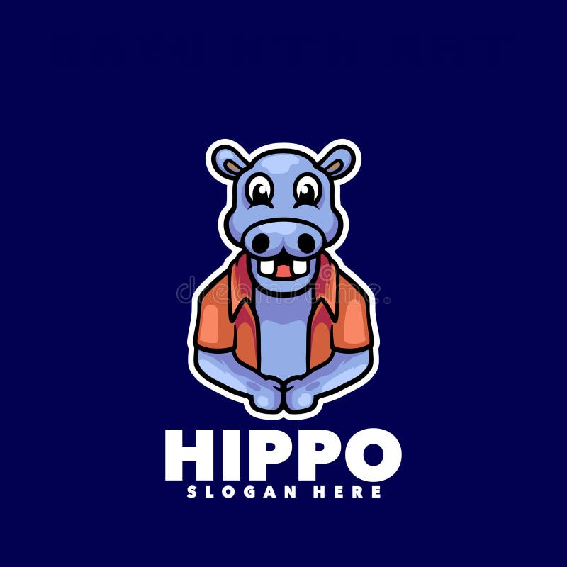 Hippo Mascot Logo Design Template Stock Vector - Illustration of mascot ...