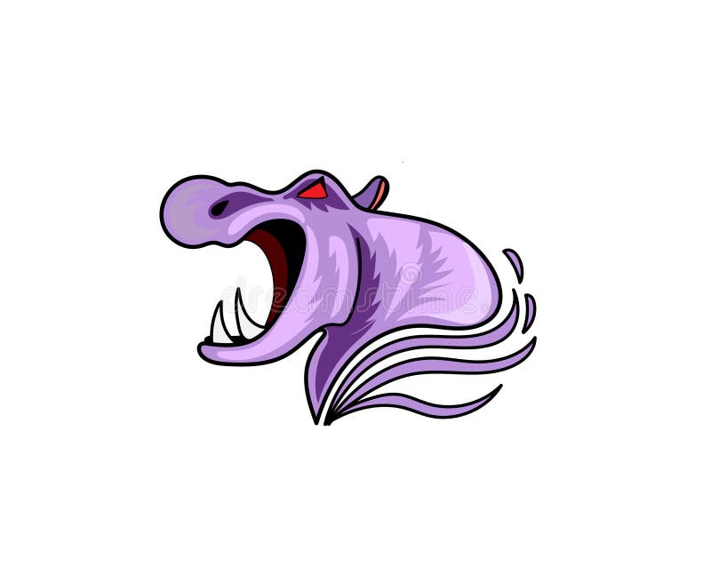 Hippo Mascot American Football Blackand White Illustration Stock Vector ...