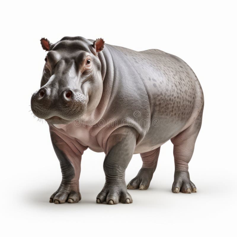 High-quality 3d Hippopotamus on White Background - Daz3d Style Stock ...