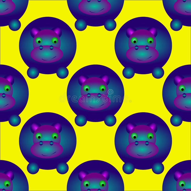 Hippo seamless pattern stock vector. Illustration of happy - 72556984