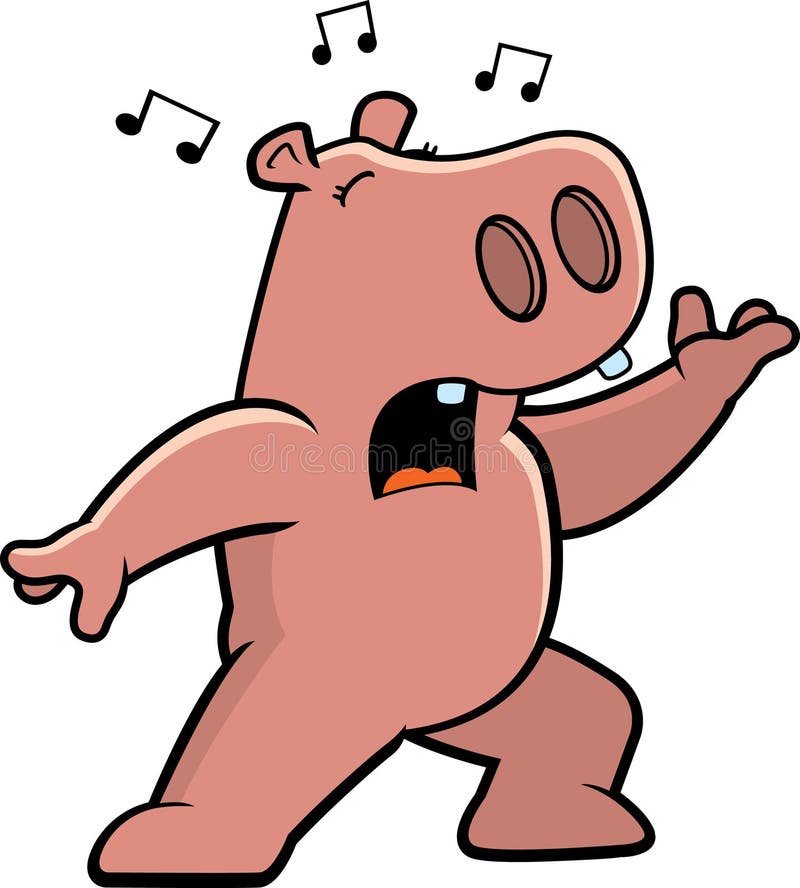 Hippo Singing stock vector. Illustration of standing - 14273136