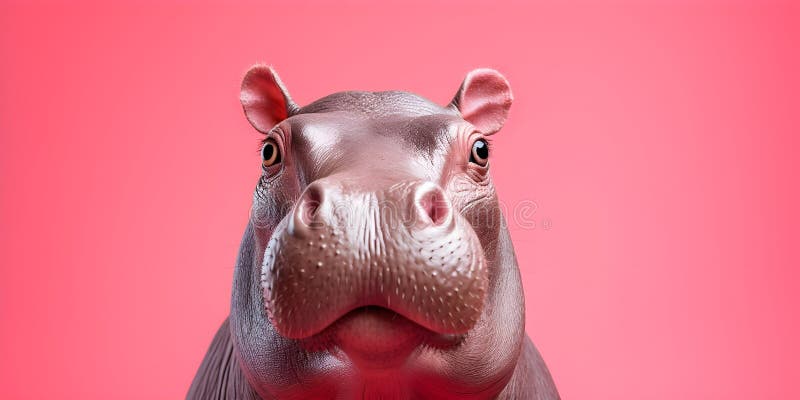 Hippo Standing and Facing at the Camera Stock Illustration ...