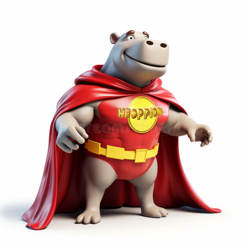 Hippo Superhero a Lighthearted 3d Character in Soviet Style Stock ...