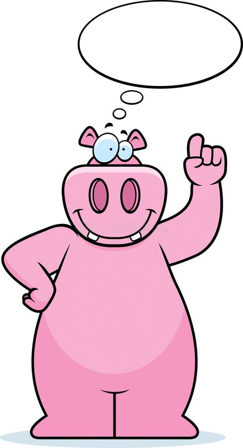 Hippo Thinking stock vector. Illustration of cartoon - 11670878