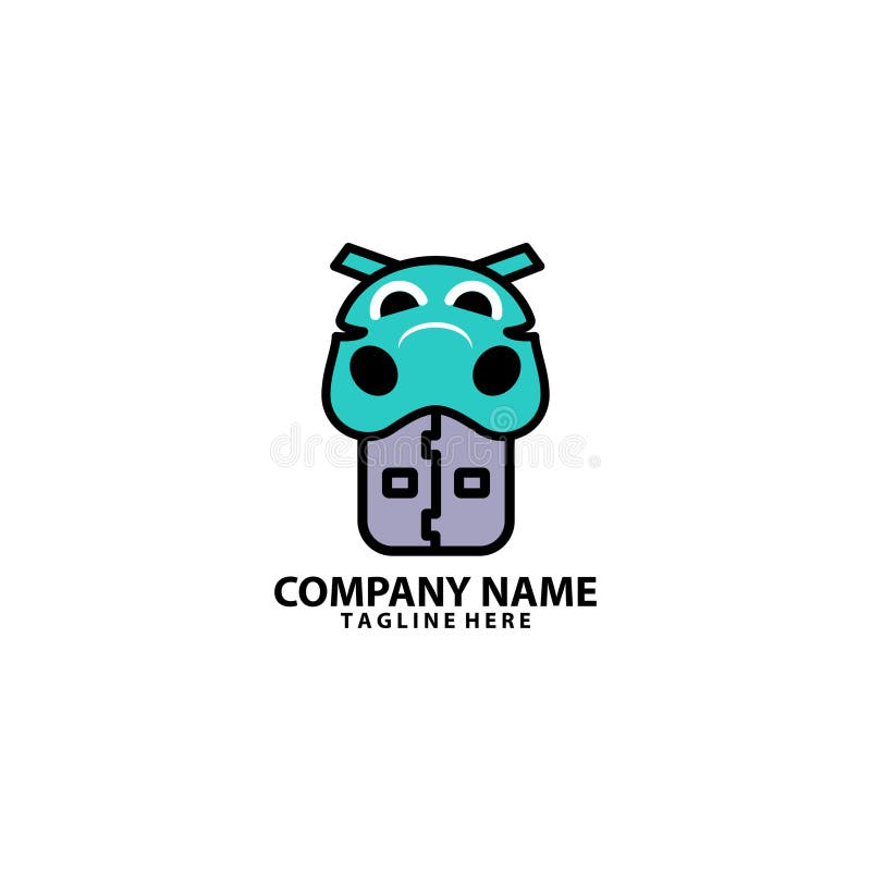 Hippo USB Logo Design Vector Stock Vector - Illustration of identity ...