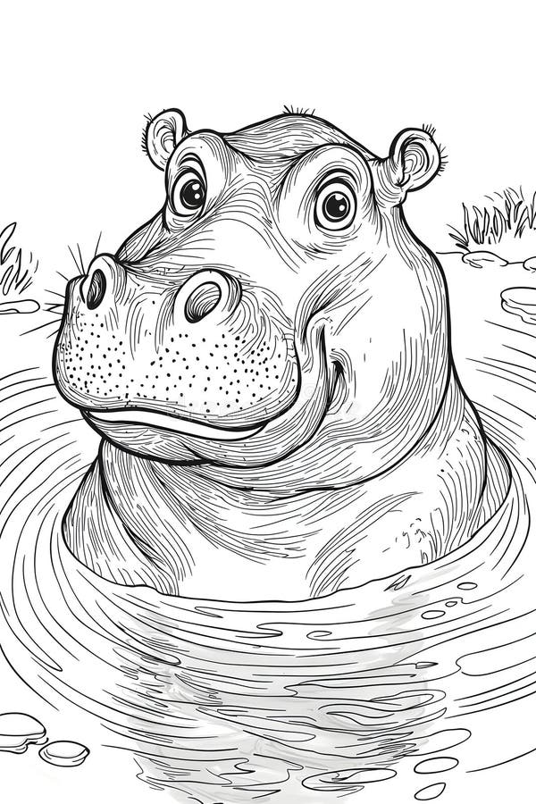 Hippo in Water with a Playful Expression Generative AI Stock Photo ...