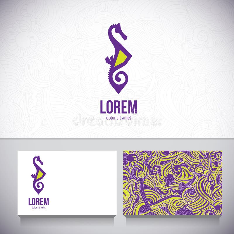 Hippocampus Icon and Pattern Stock Illustration - Illustration of ...