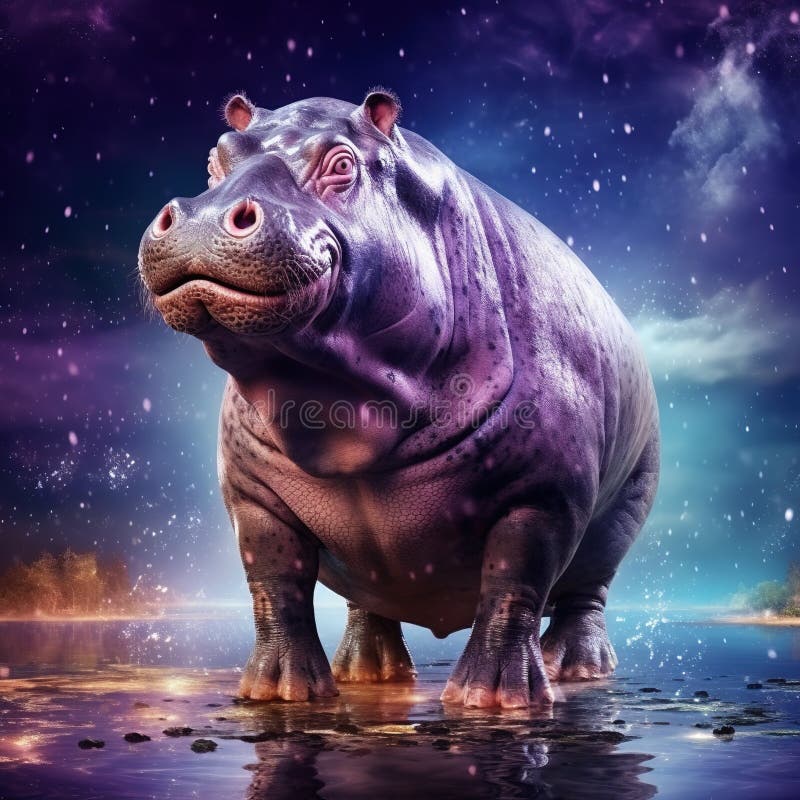 Hippopotamus Made with Generative AI Illustration Stock Illustration ...