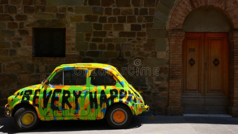 Hippy Car in Montalcino No.1 Stock Photo - Image of colorful, colors ...