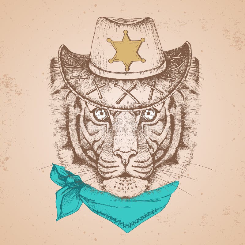 Tiger Cowboy Hat Stock Illustrations – 60 Tiger Cowboy Hat Stock ...