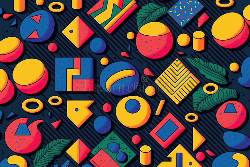 Hipster Background with Geometric Patterns in the Style of the 90s and 80s Stock Image - Image ...