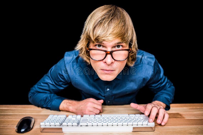 Man Looking Closely at Himself Stock Photo - Image of intensity ...