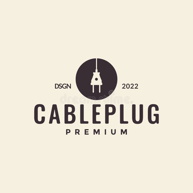 Hipster Cable Plug Logo Design, Vector Graphic Symbol Icon Illustration ...