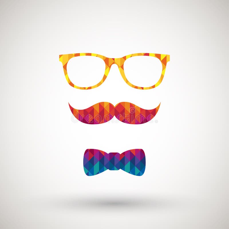 Hipster with Colorful Diamond Stock Vector - Illustration of fashion ...