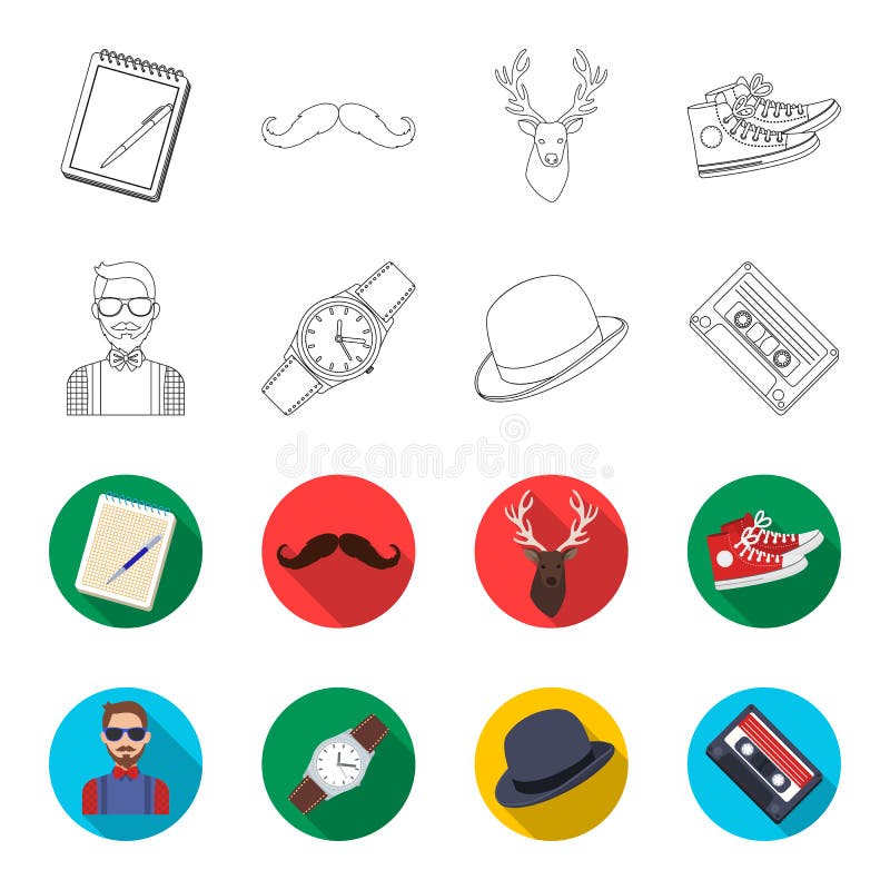Hipster, Fashion, Style, Subculture .Hipster Style Set Collection Icons ... Hipster, Fashion, Style, Subculture .Hipster Style Set Collection Icons ...