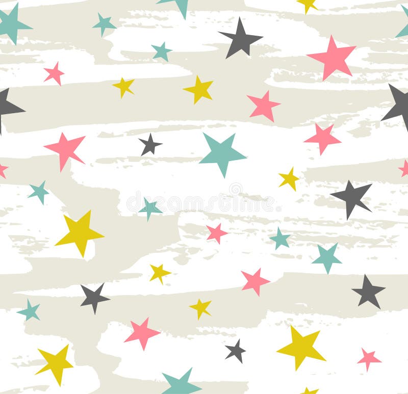 Geometric Star Line Seamless Pattern Stock Vector - Illustration of ...