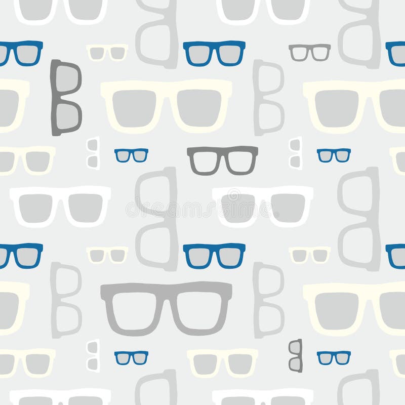 Seamless Eyeglasses Fabric Pattern Stock Vector - Illustration of funny ...