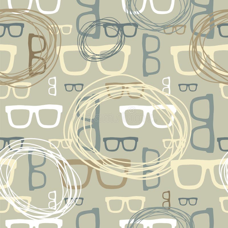 Seamless Eyeglasses Fabric Pattern Stock Vector - Illustration of ...