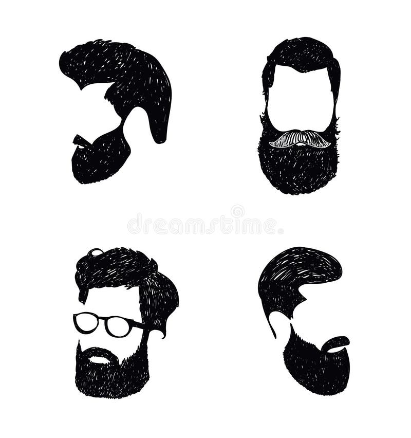Beards Hair Hipster Stock Illustrations – 659 Beards Hair Hipster Stock ...
