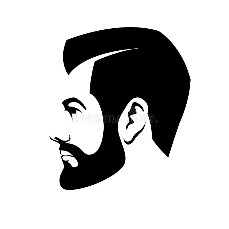 Hipster Head Face Vector Illustration Black Stock Vector - Illustration ...