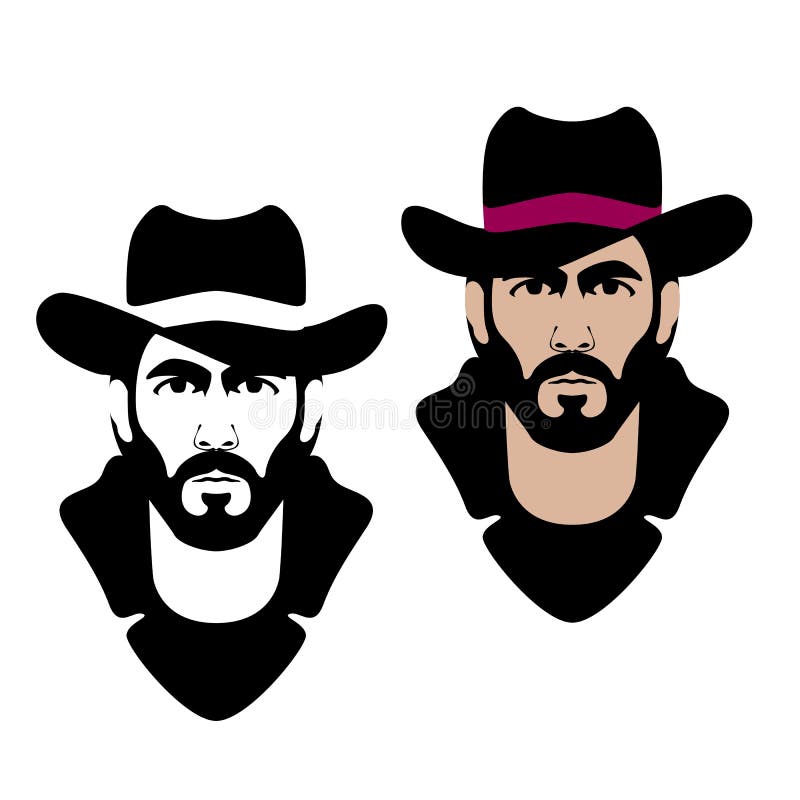 Hipster Head Face Vector Illustration Black Stock Vector - Illustration ...