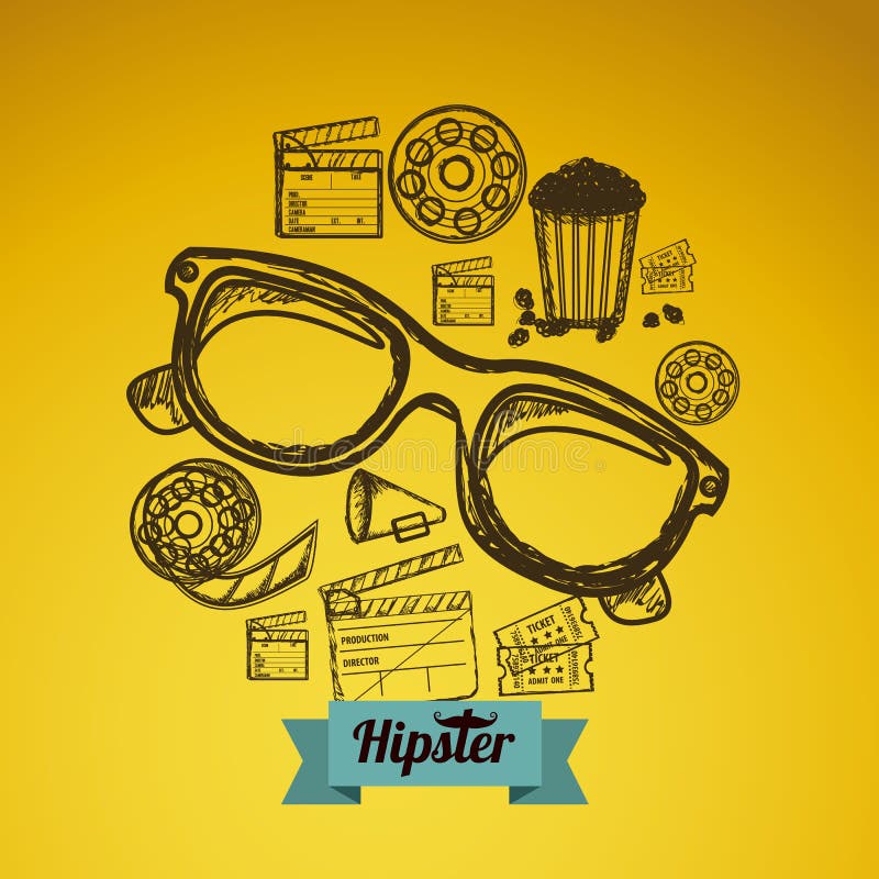 Hipster illustration stock vector. Illustration of icons - 30514043