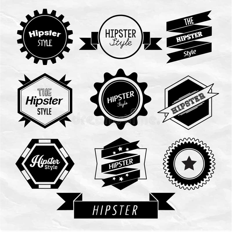 Hipster Label and Badge Icon Vector Design Stock Vector - Illustration ...