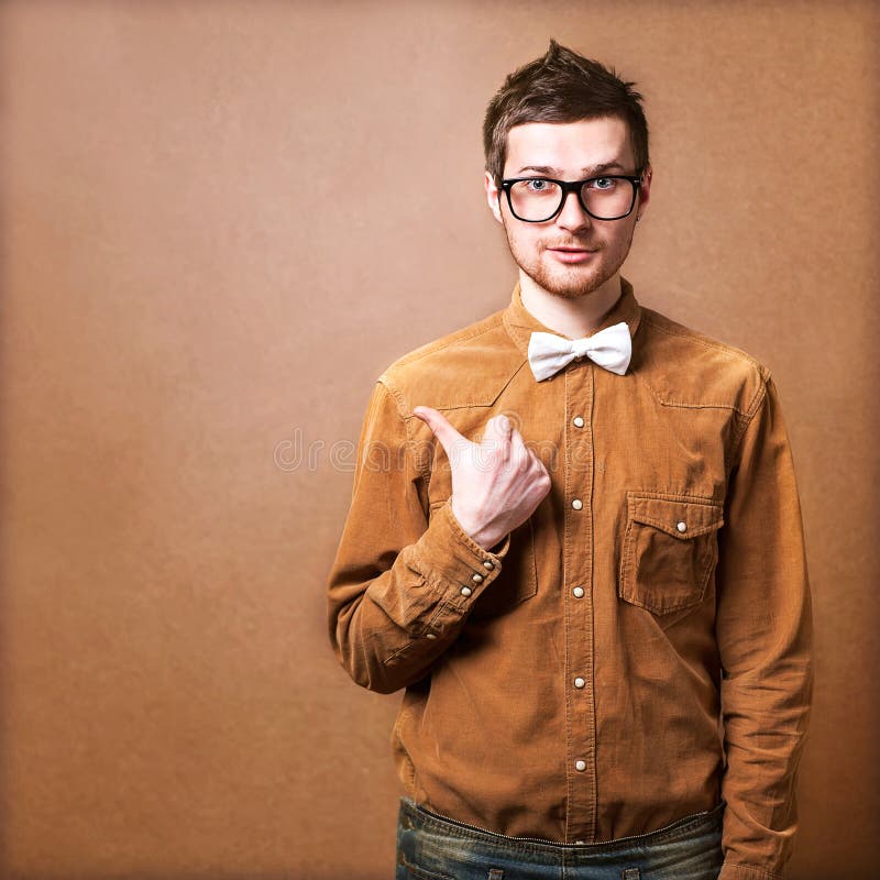 Young Fashionable Hipster Man in White Shirt Stock Photo - Image of ...