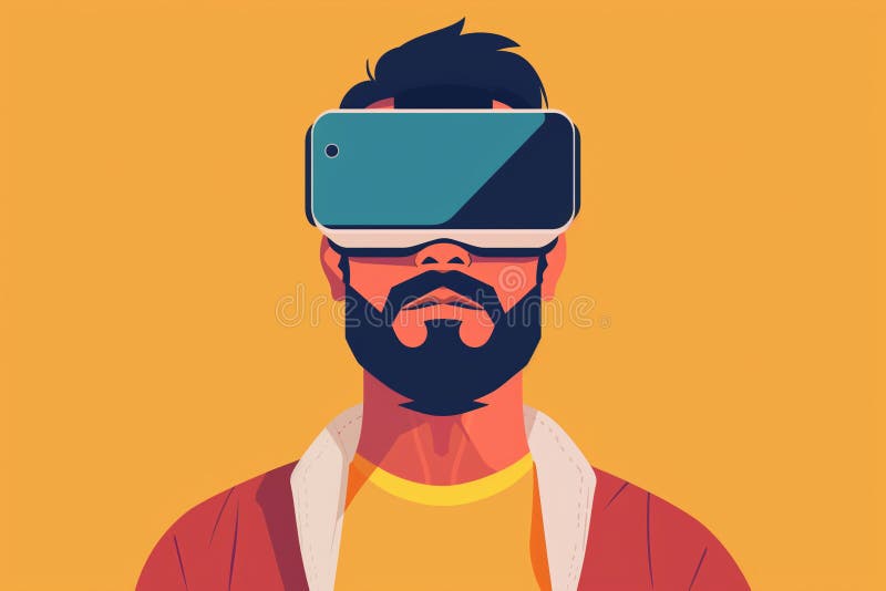 Hipster Man Wearing Virtual Reality Glasses. by Generative Ai Stock ...