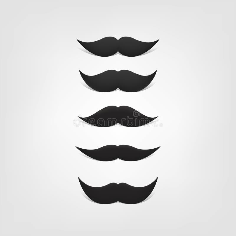 Hipster Mustache Vector Design Collection Stock Vector - Illustration ...