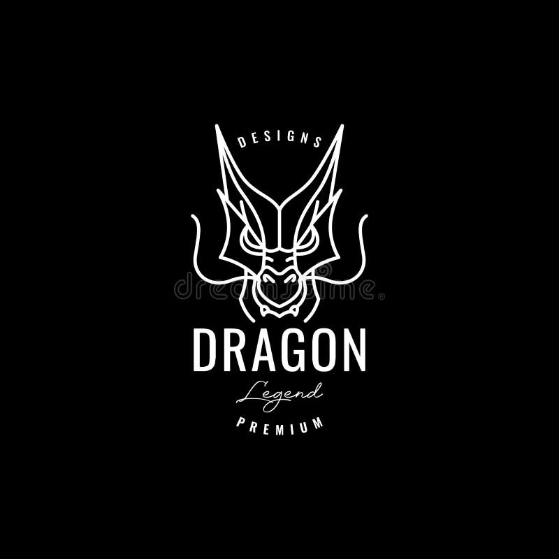 Hipster Myth Dragon Face Logo Design Stock Vector - Illustration of ...