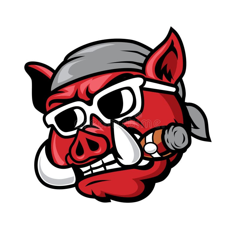 Hipster Pig Mascot Logo Design Inspiration Stock Illustration ...