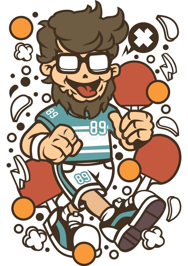 Hipster Ping Pong stock illustration. Illustration of font - 323001410