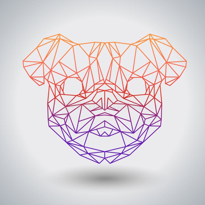 Hipster Polygonal Animal Pug-dog. Triangle Animal Stock Vector ...
