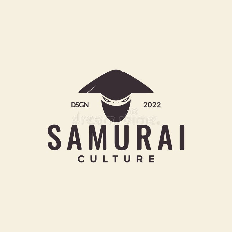 Hipster Samurai with Hat Logo Design, Vector Graphic Symbol Icon ...