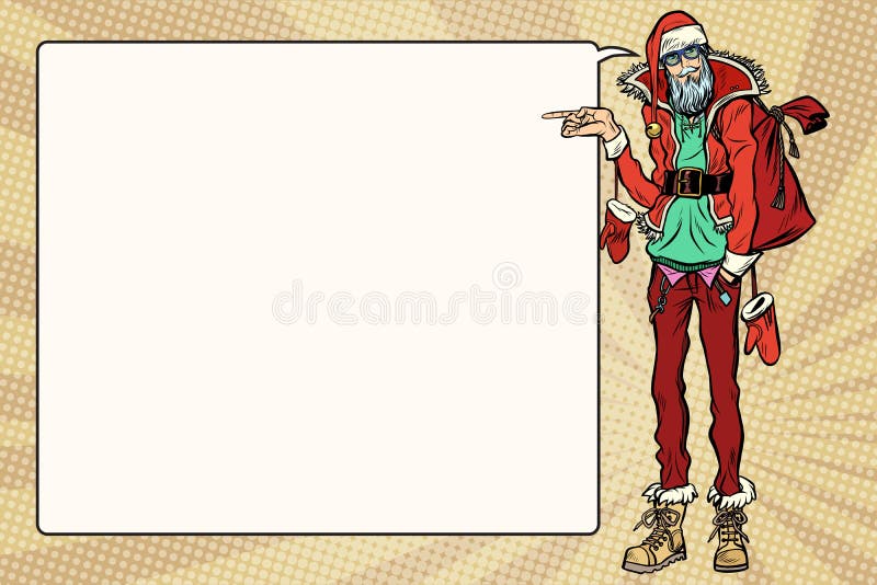 Hipster Santa Claus Specifies Sideways, the Comic Book Bubble Stock ...