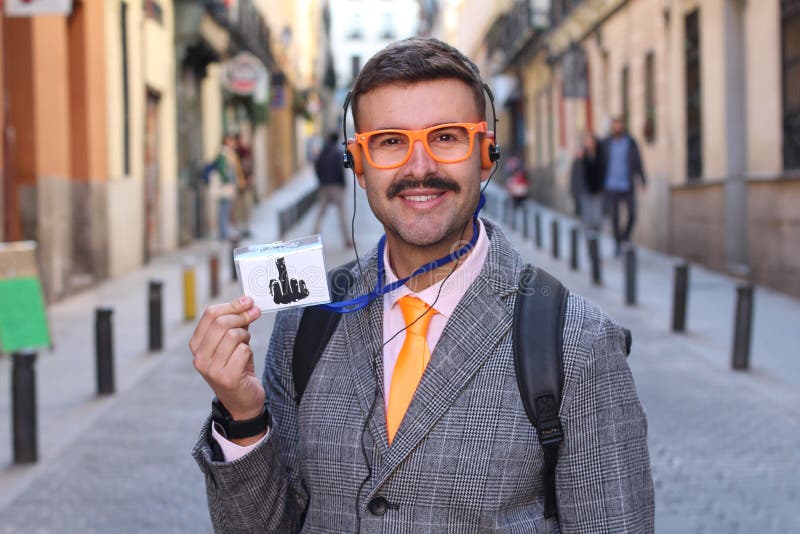 Hipster Showing His ID Batch Stock Photo - Image of holding, business ...