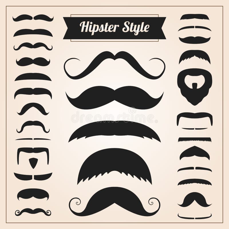 Mustache Design Set, Vector Stock Vector - Illustration of fashion ...