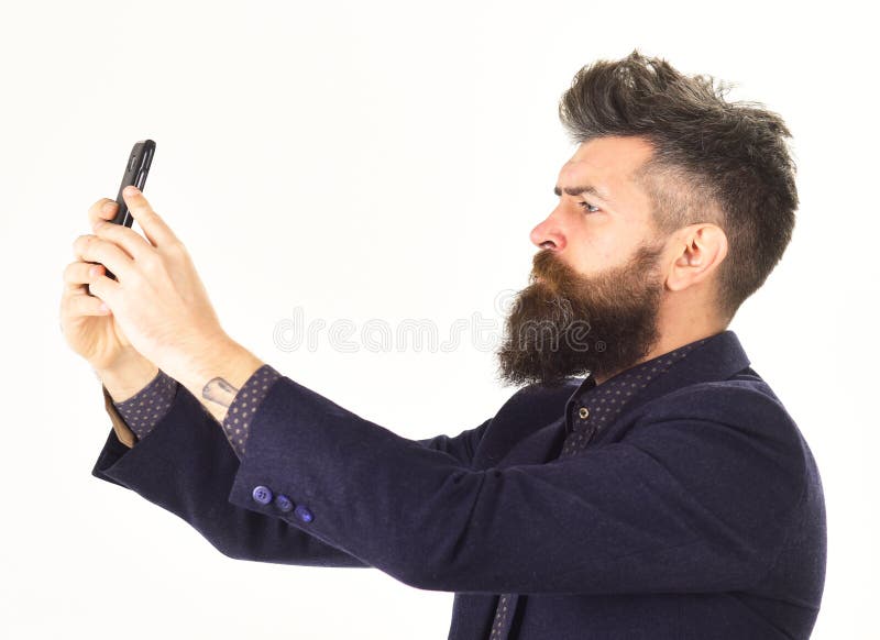 Hipster Takes Self Photo Social Network and Self Photo Concept Stock ...