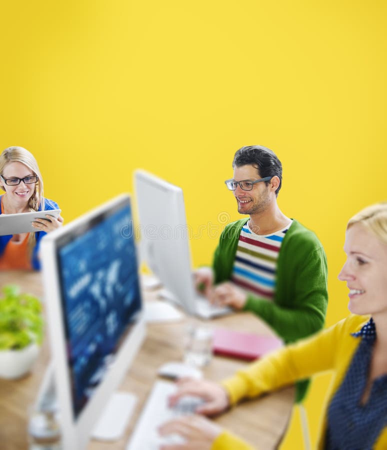 Technology and Teamwork Concept Stock Photo - Image of computer ...