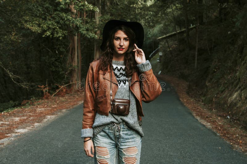 Hipster woman stock photo. Image of jeans, fashion, hair - 80469724