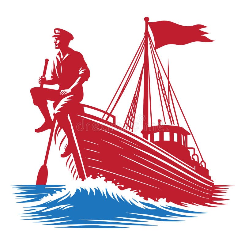 Hipster Wood Boat Sailor Logo Design. Stock Vector - Illustration of ...