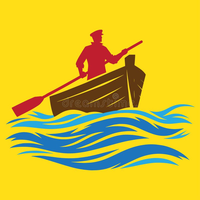 Hipster Wood Boat Sailor Logo Design. Stock Vector - Illustration of ...