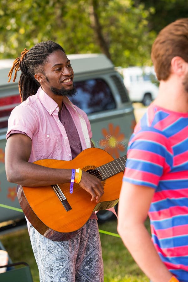 Hipsters Having Fun in Their Campsite Stock Image - Image of activities ...